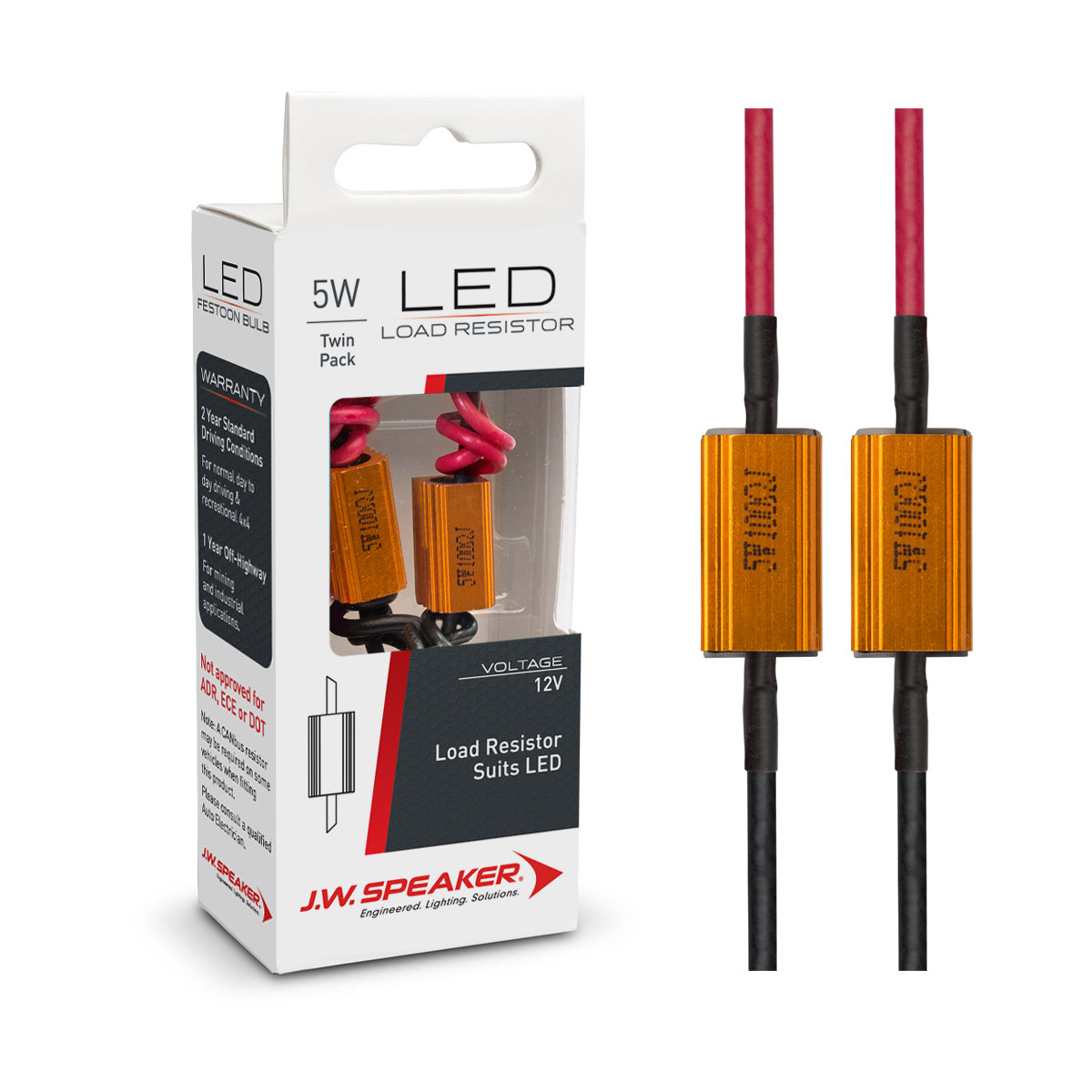 JW Speaker LED Load Resistors 12V 5W 120Ohm Twin Pack – Auto Parts Guys