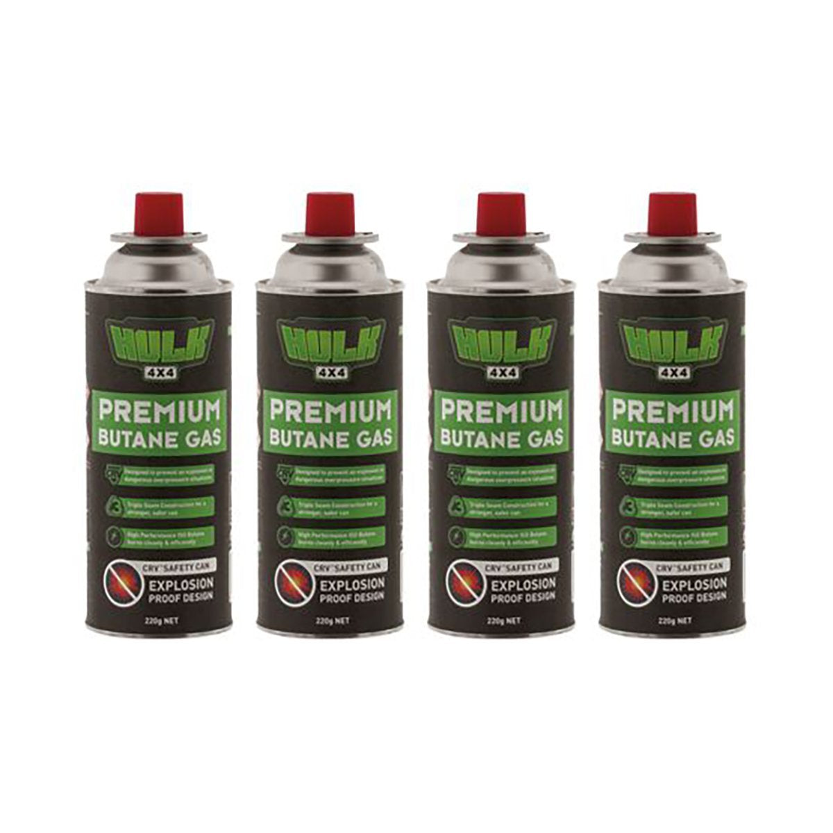Pkt 4 Butane Gas 220Gm Per Can Counter Sink Release (Crv)Vent | Hu220B ...