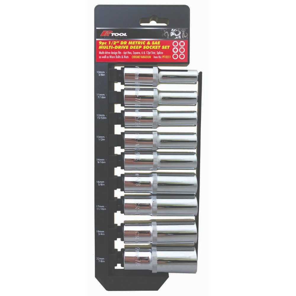 Pk Tool Deep Socket Set - 9Pce 1/2" – Auto Parts Guys
