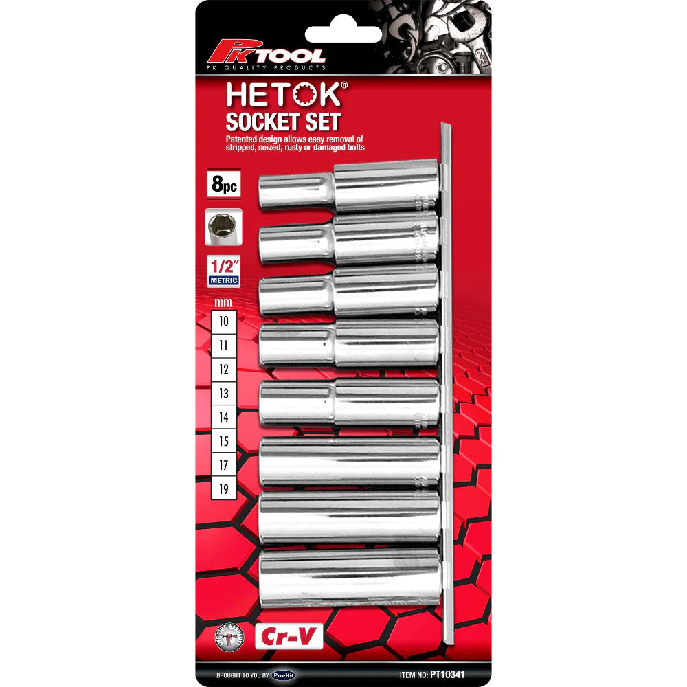 PK Tool 8pc 1/2" Dr Metric Deep Hetok Socket Set – Auto Parts Guys