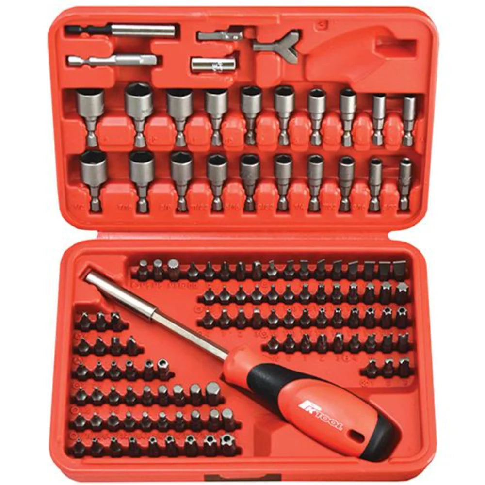 PK Tool 122pc 1/4" Hex Shank Combination Bit Set With Driver Handle ...