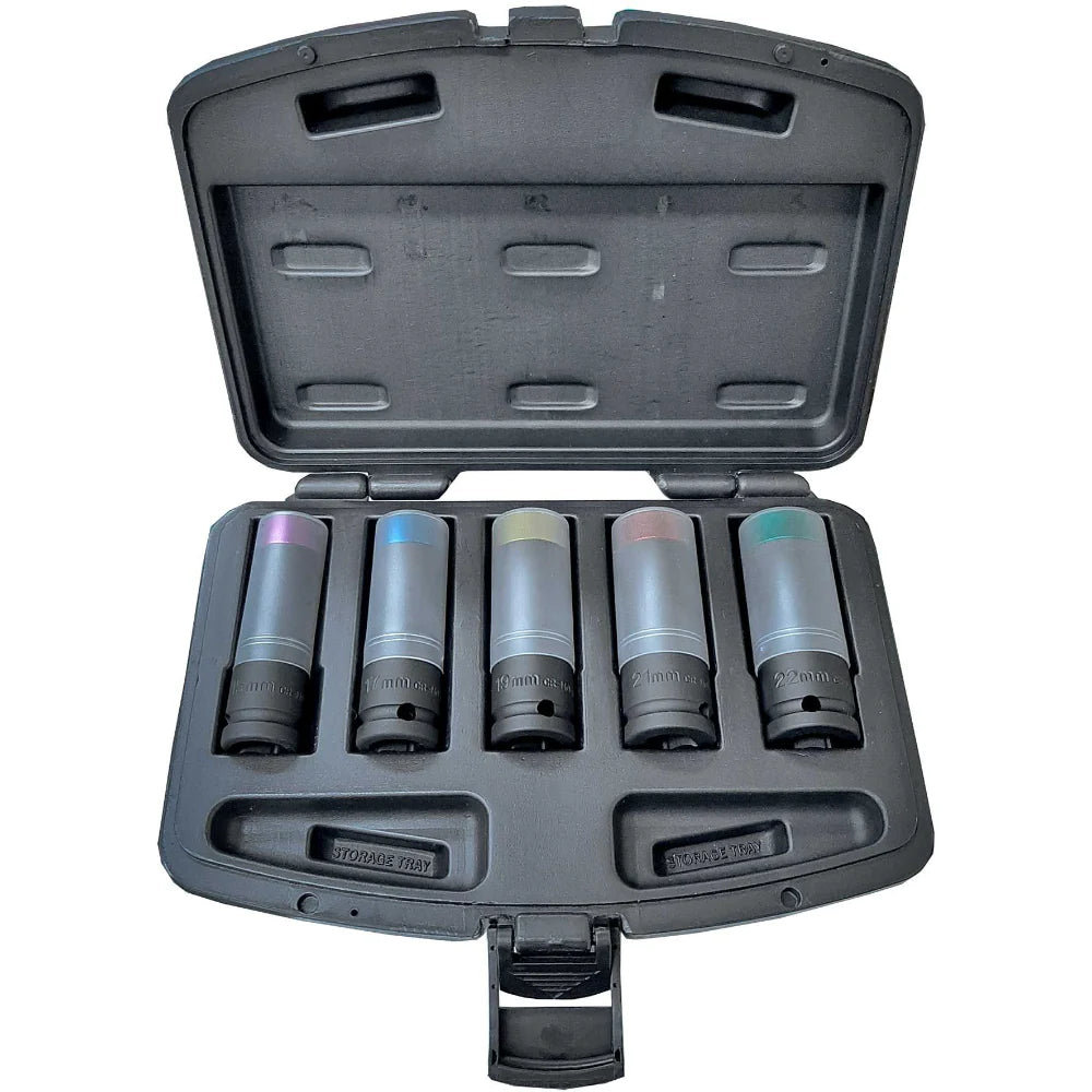 PK Tool 5pc 1/2" Dr Deep Impact Mag Wheel Thin Wall Socket Set – Auto ...