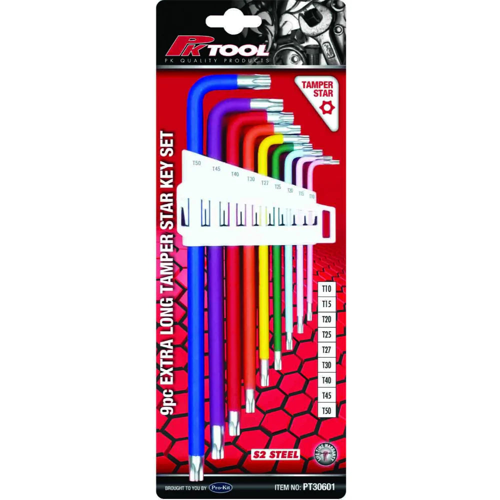PK Tool 9pc Extra Long Tamper Proof Star Key Set – Auto Parts Guys