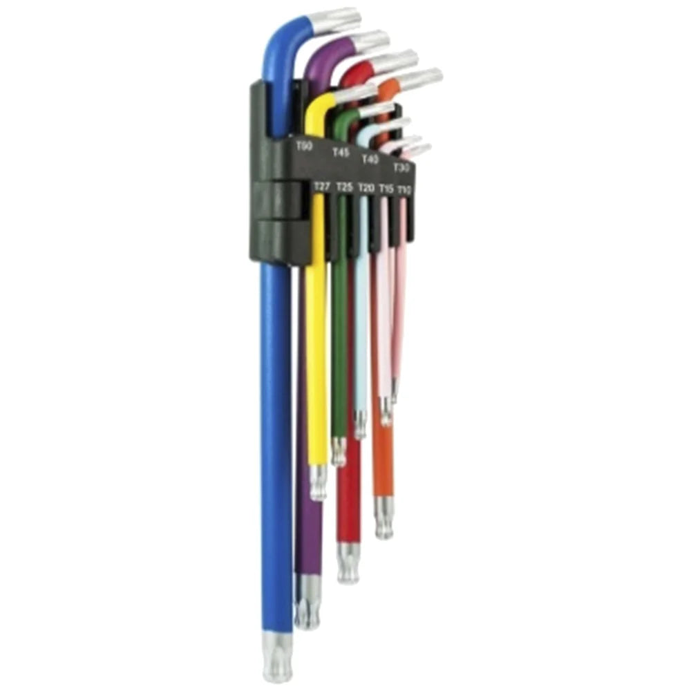 PK Tool 9pc Stubby Head 100Deg Bend Extra Long Ball End Star Key Set ...